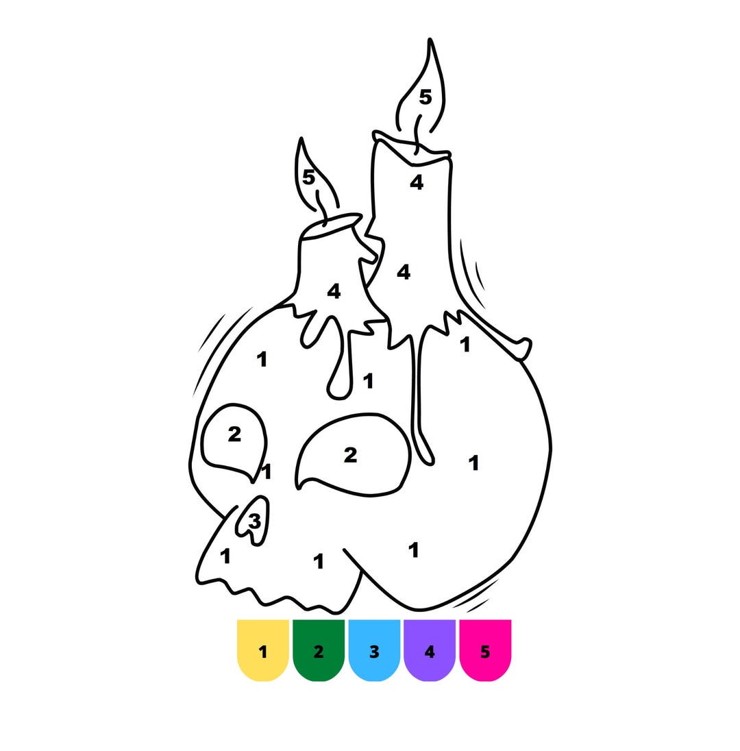 Color by Number Halloween Activity for Kids - Etsy