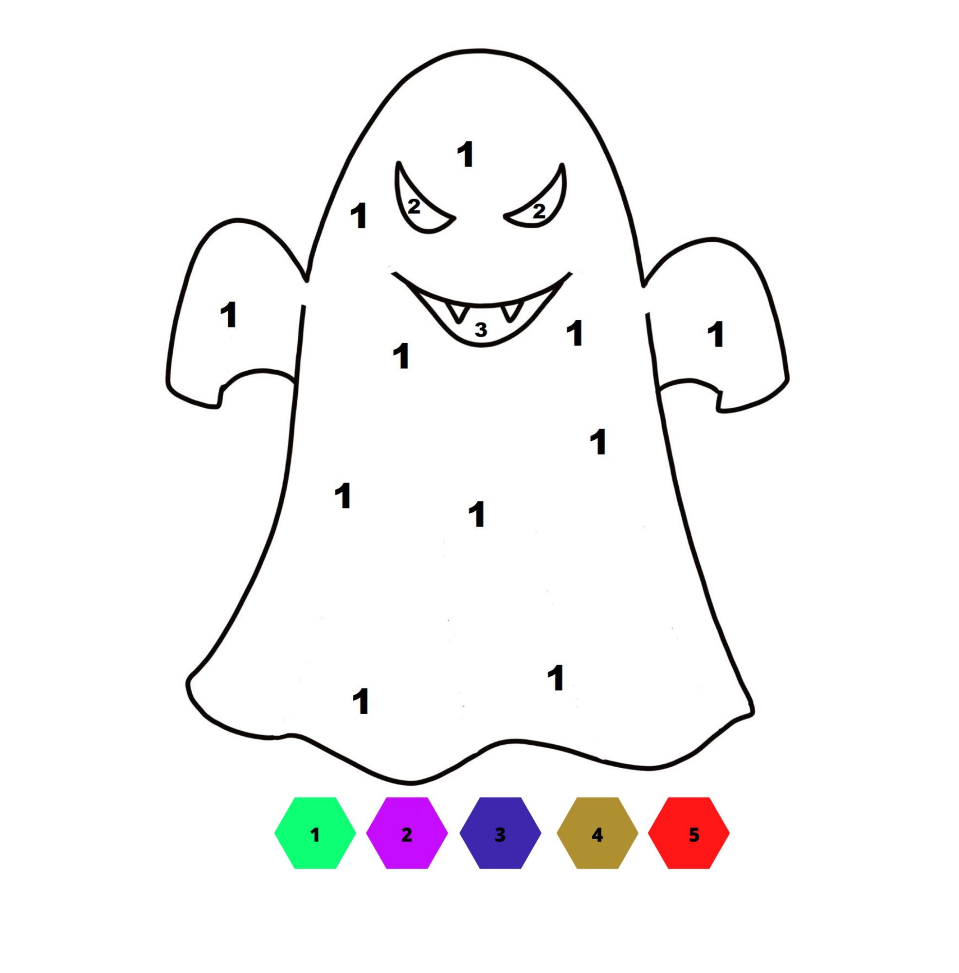 Color by Number Halloween Activity for Kids - Etsy