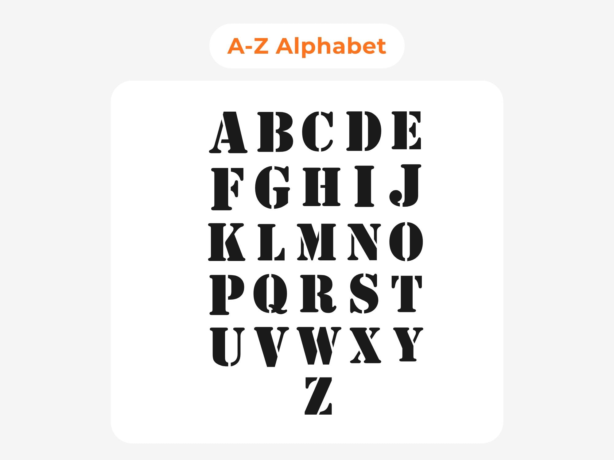 CNC Plasma Cut Alphabet, Stencil Letters & Numbers, SVG DXF Files for ...