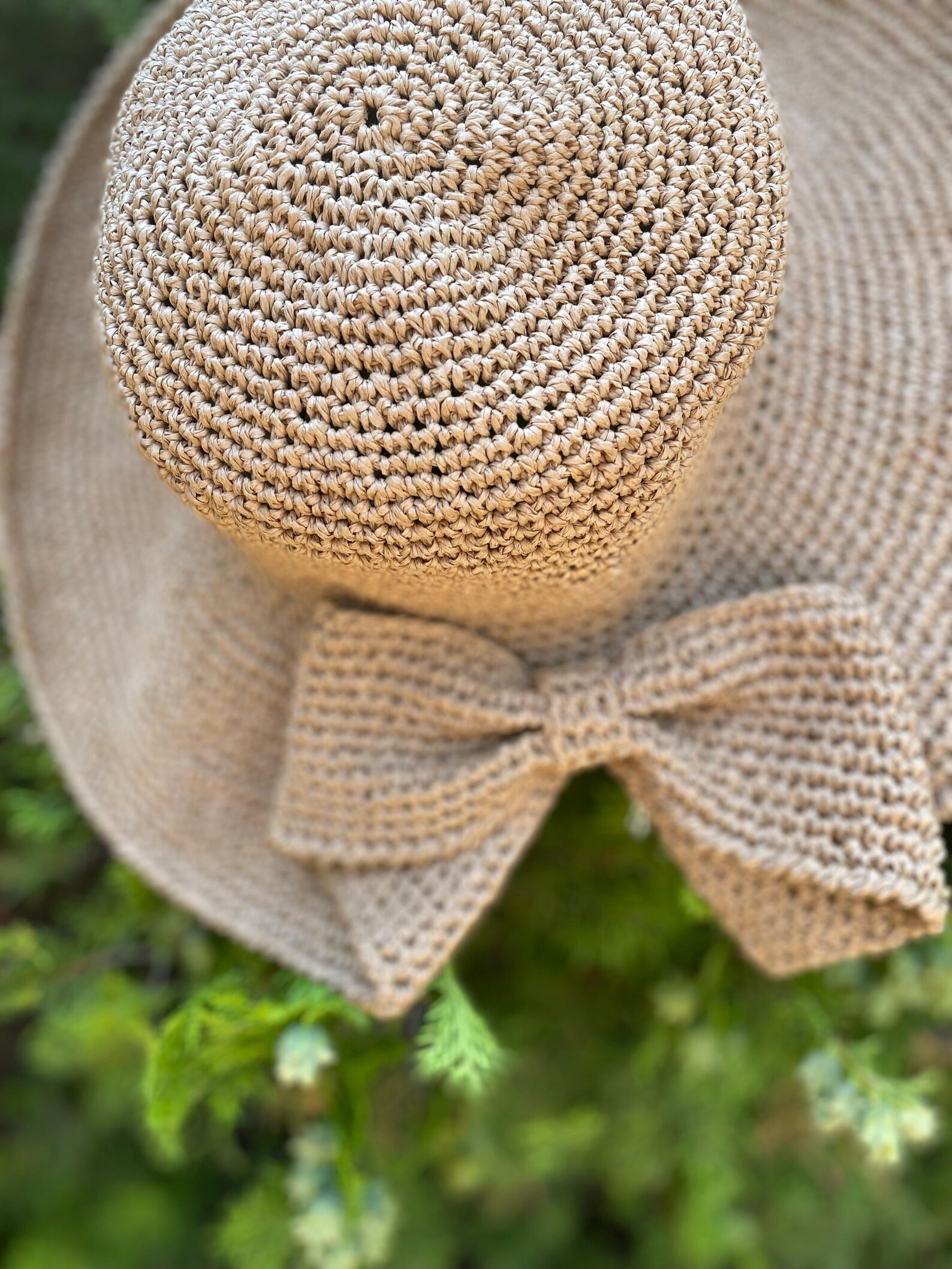 Crochet Summer Hat , Crochet Raffia Hat , Knitting Hat , Raffia Sun Hat ...
