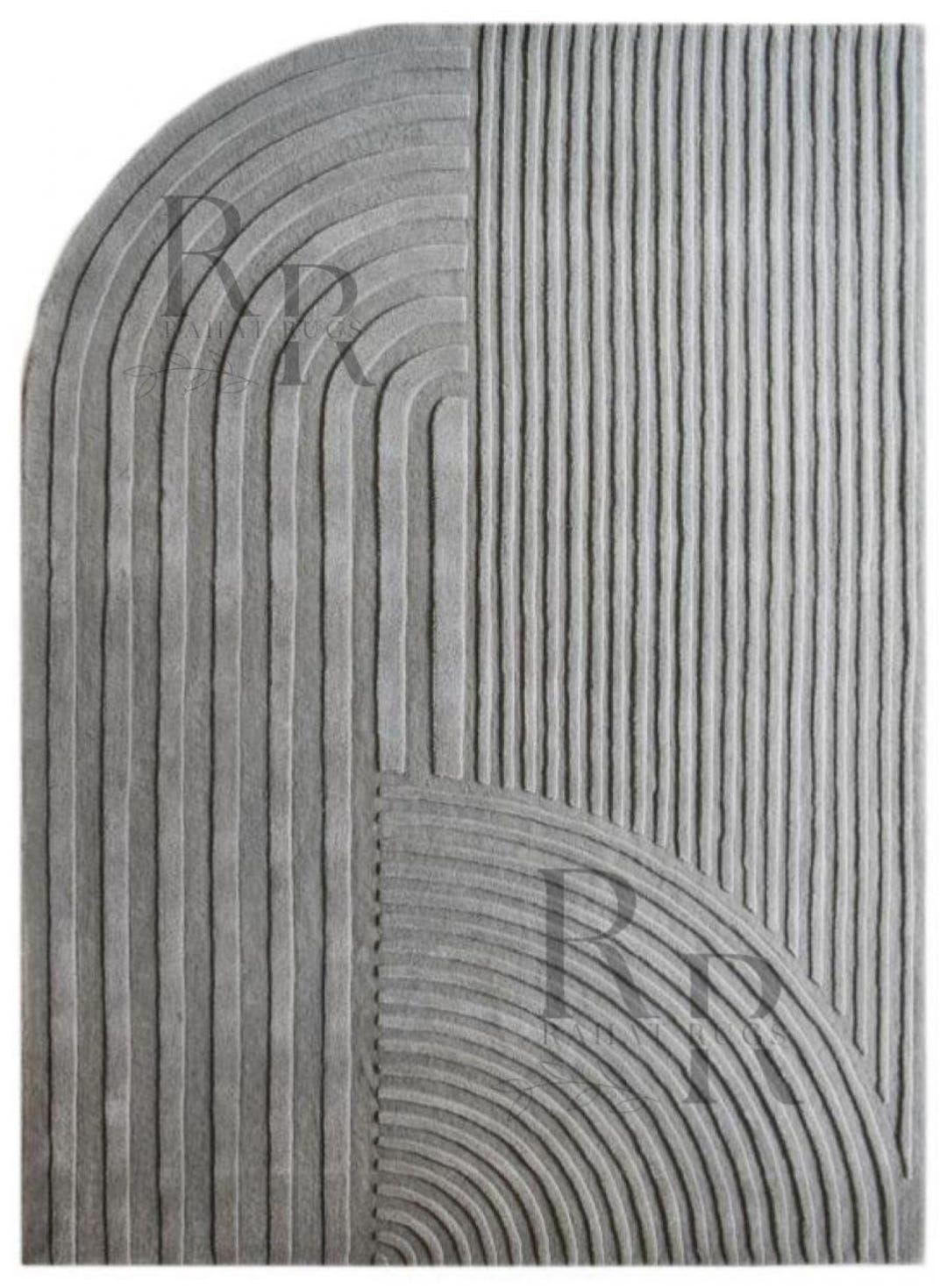Hand Tufted Modern Rug Irregular Shape Rug Handmade Wool Rug Home Decor ...