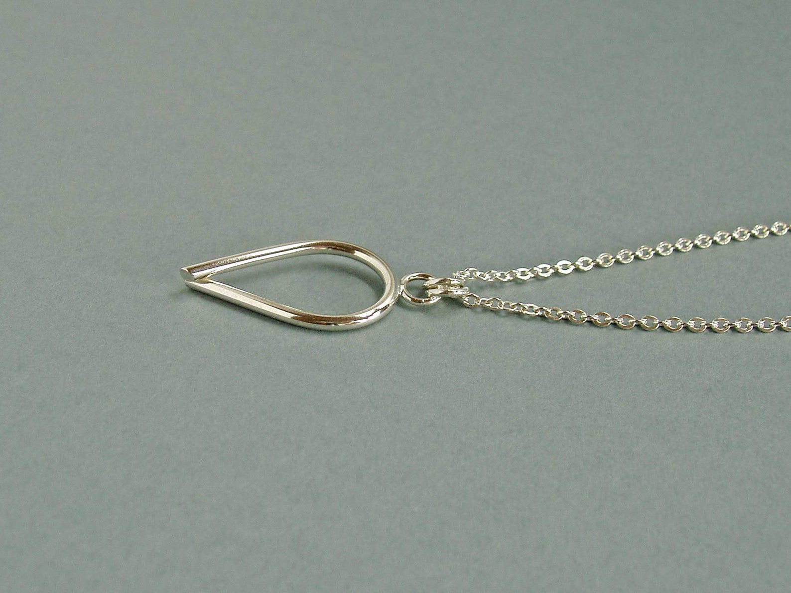 Inverted Teardrop Pendant in Sterling Silver Minimalist - Etsy