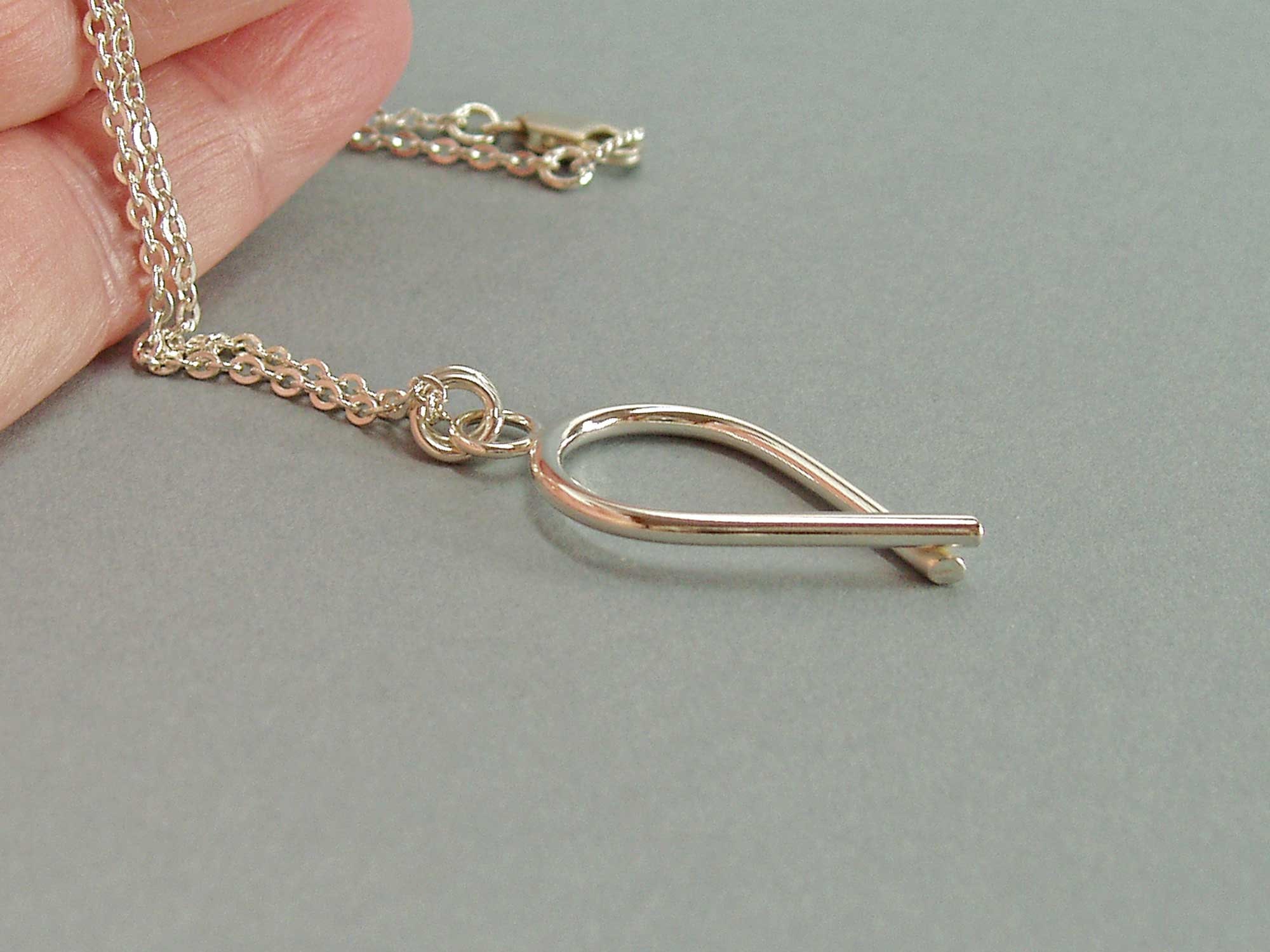 Inverted Teardrop Pendant in Sterling Silver Minimalist - Etsy
