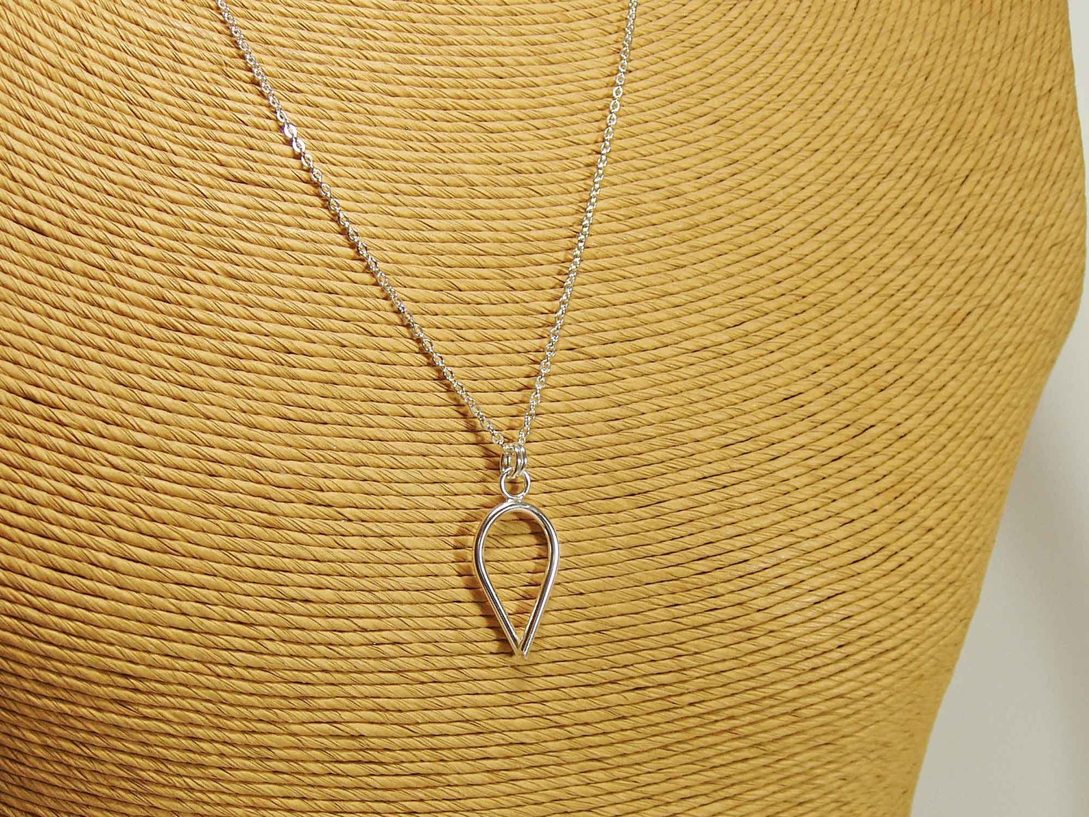 Inverted Teardrop Pendant in Sterling Silver Minimalist - Etsy