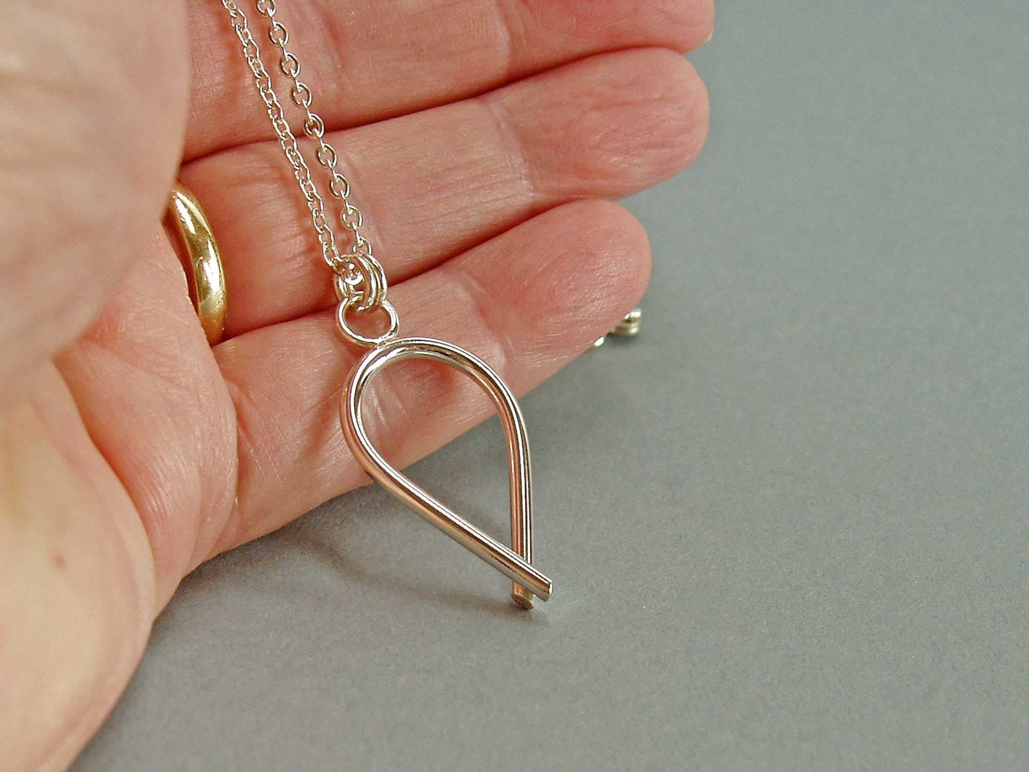Inverted Teardrop Pendant in Sterling Silver Minimalist - Etsy