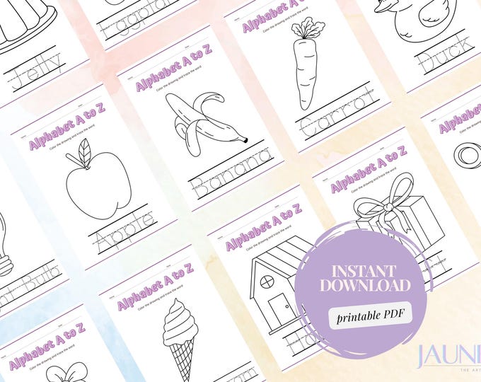 A to Z-26 Alphabet Worksheets, PDF - Etsy Canada