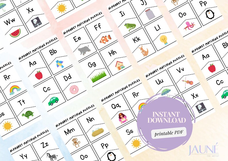 Alphabet Matching Puzzles - Printable Preschool Learning Activity PDF ...