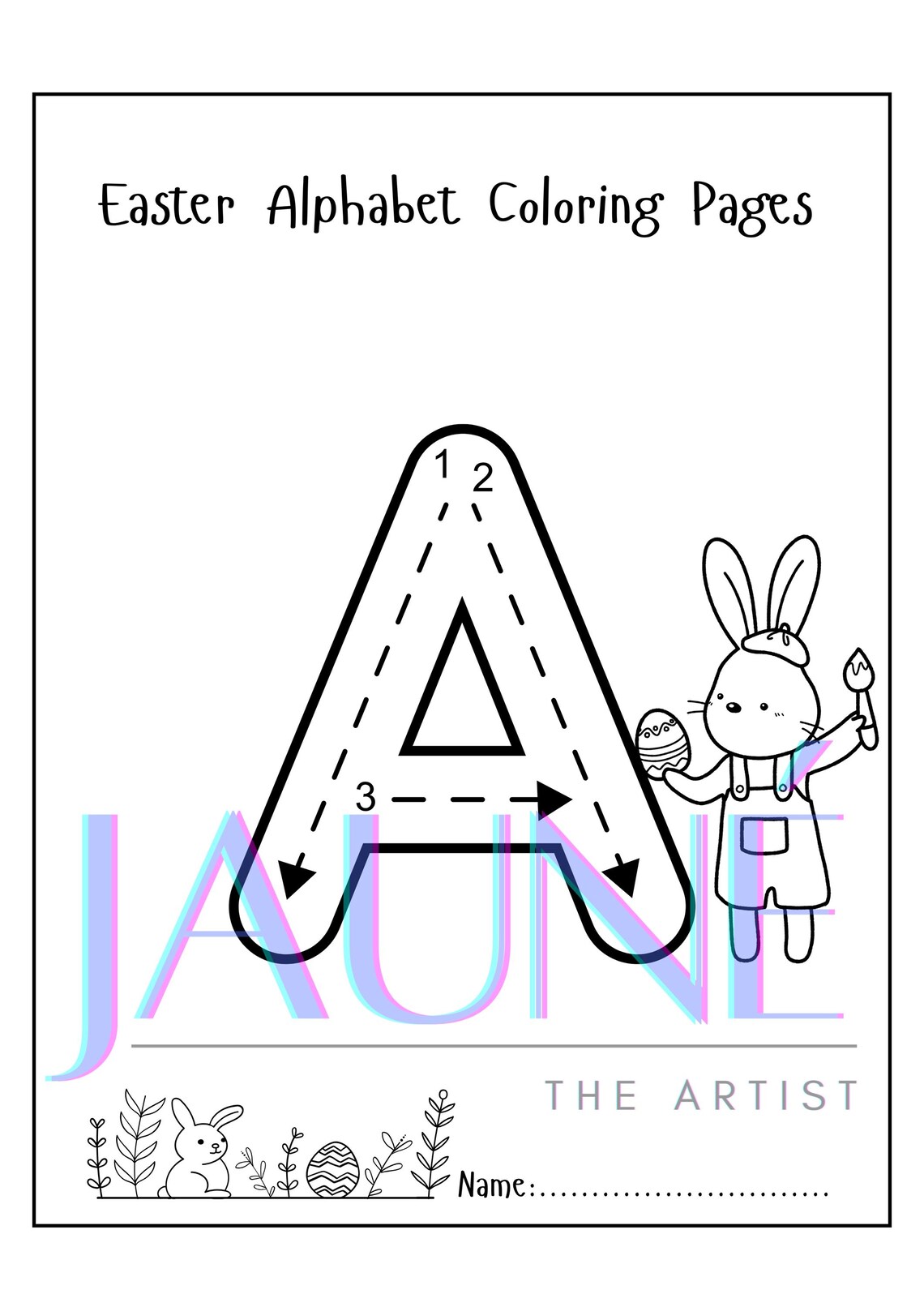 Easter Alphabet Tracing Coloring Pages for Kids - Etsy