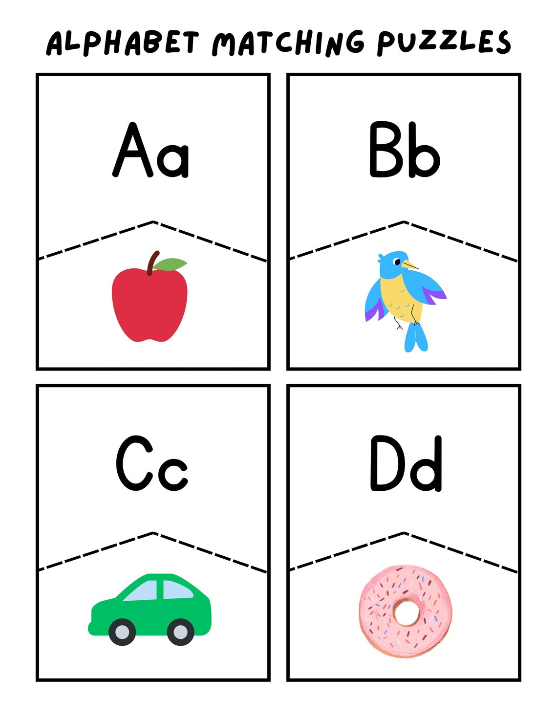 Alphabet Matching Puzzles - Printable Preschool Learning Activity PDF ...