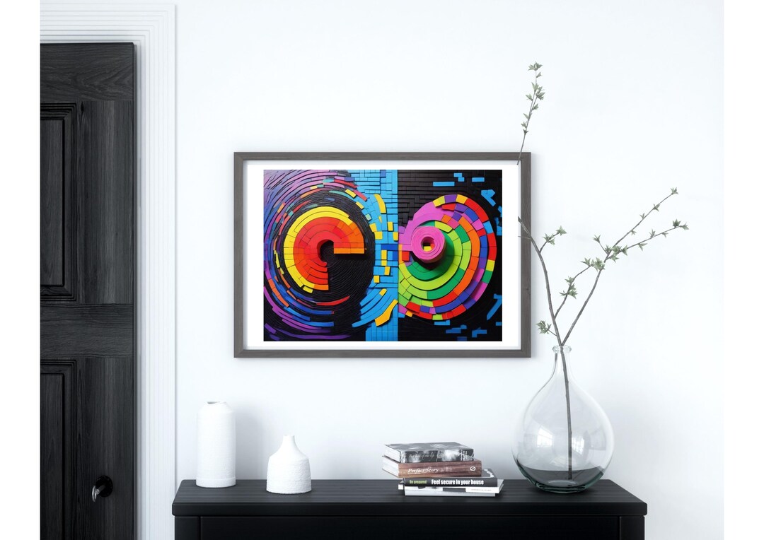 Colorful Vortex: Abstract Voxel Art Design - Etsy