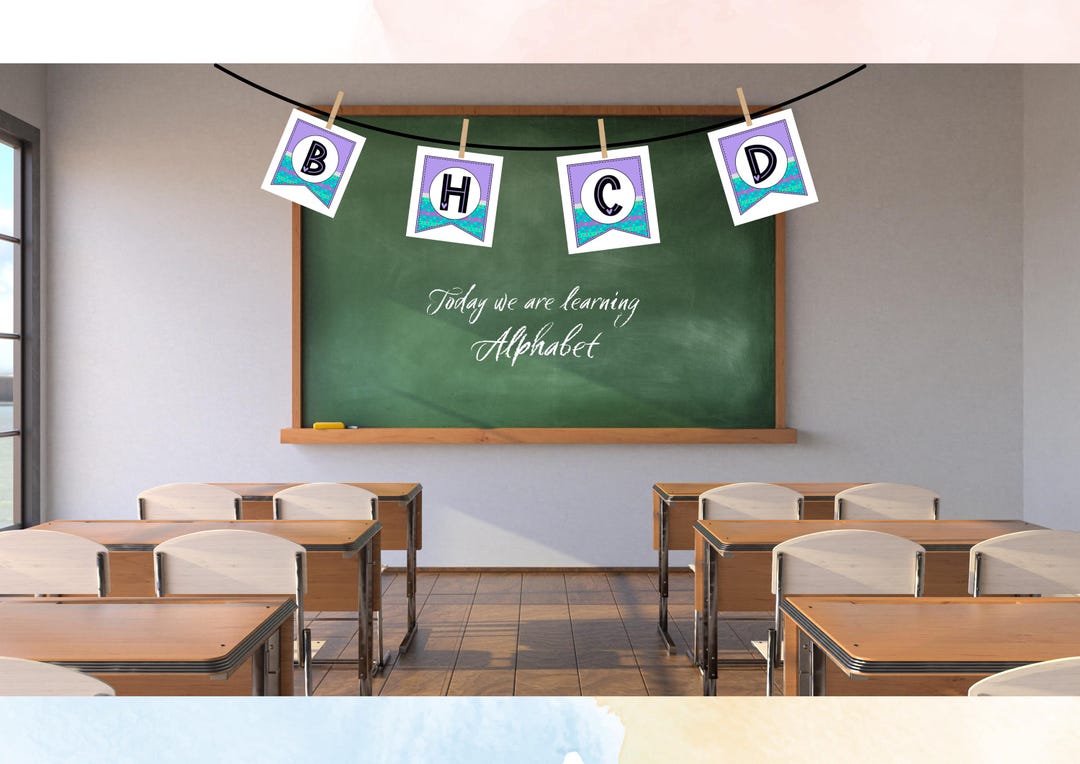 Classroom Banner Alphabet Letters Bunting - Etsy