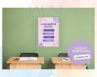 Printable Classroom Rules Poster /digital Download for Teachers and ...
