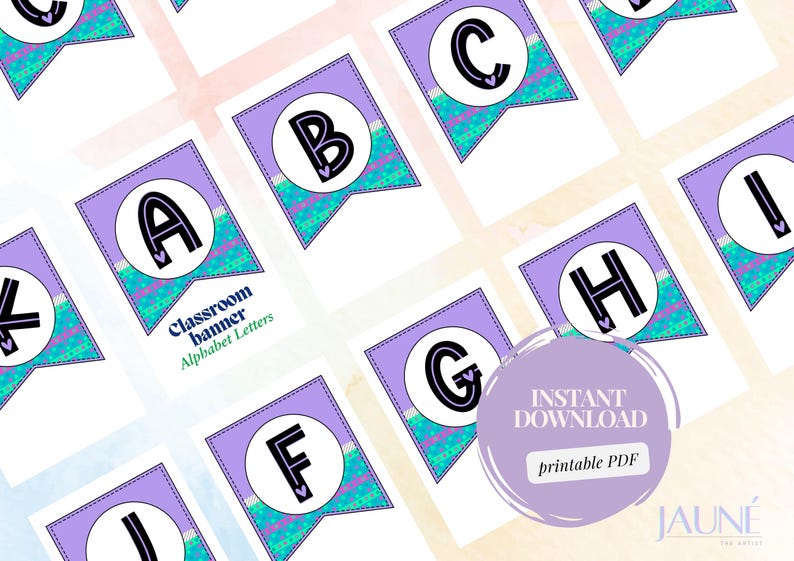 Classroom Banner Alphabet Letters Bunting - Etsy