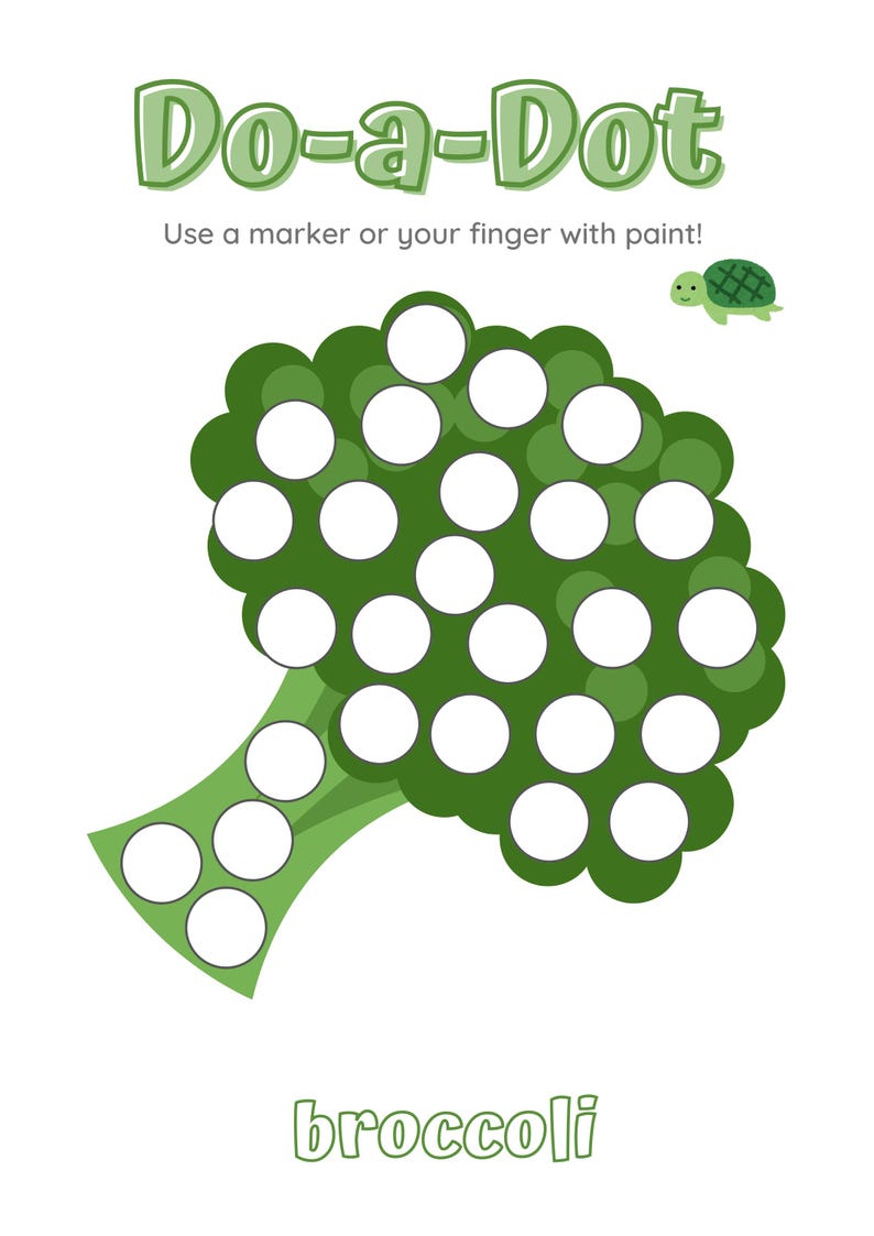 Do-a-dot Printable Worksheets for Toddlers | Fruits & Vegetables Dot ...