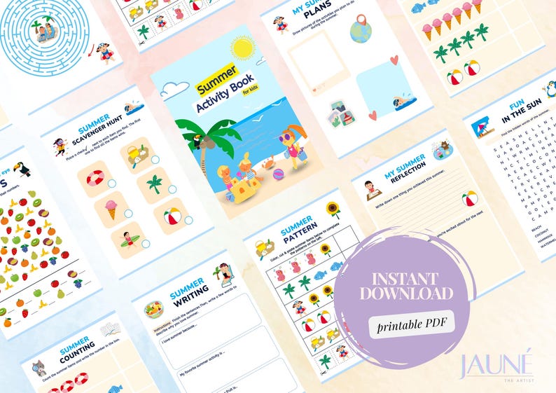 Summer Activity Book for Kids | Printable PDF - Etsy
