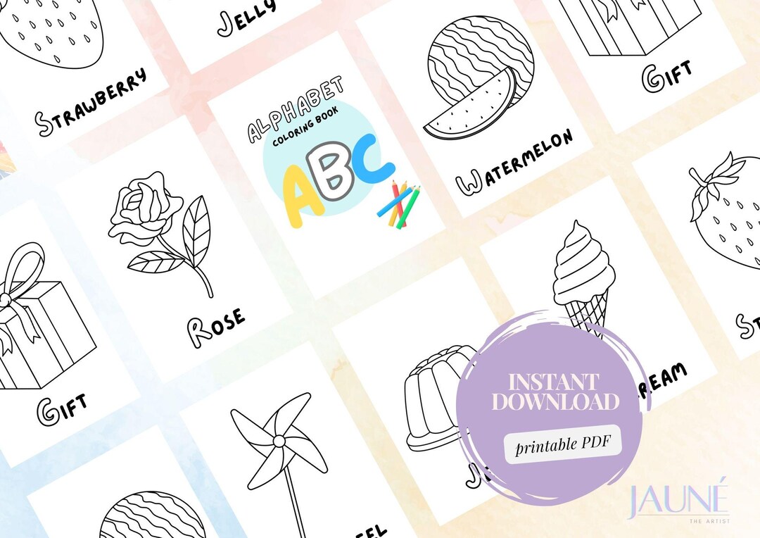 ABC Alphabet Coloring Book 26 Pages - Etsy