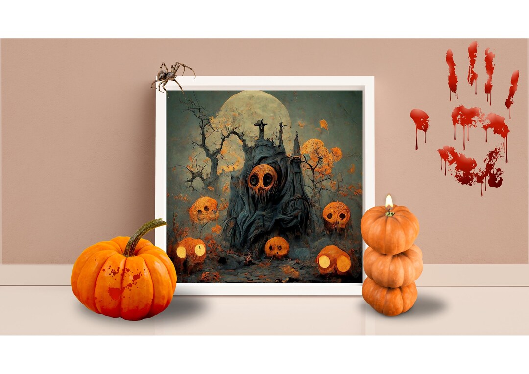 Let's Get Spooky Halloween Digital Print | Fun Halloween Wall Art - Etsy