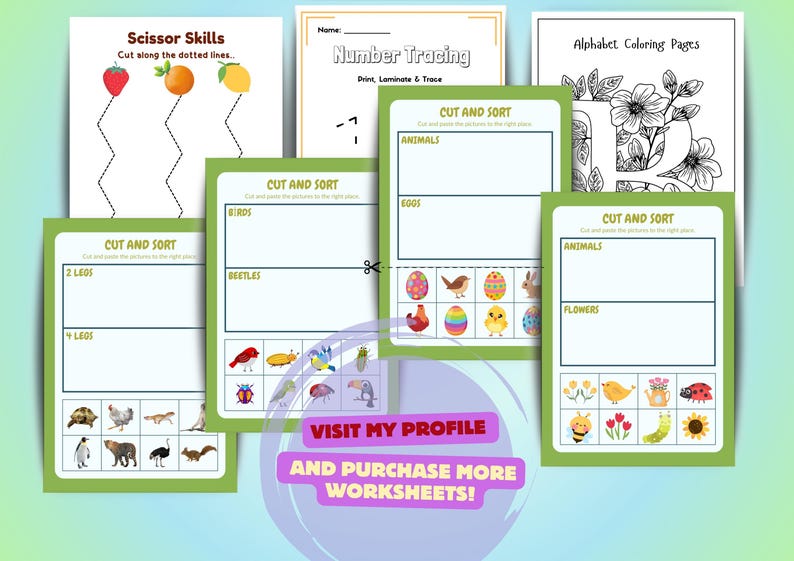 Spring Easter Cut and Paste Activity - Fun Sorting Worksheet for Kids ...