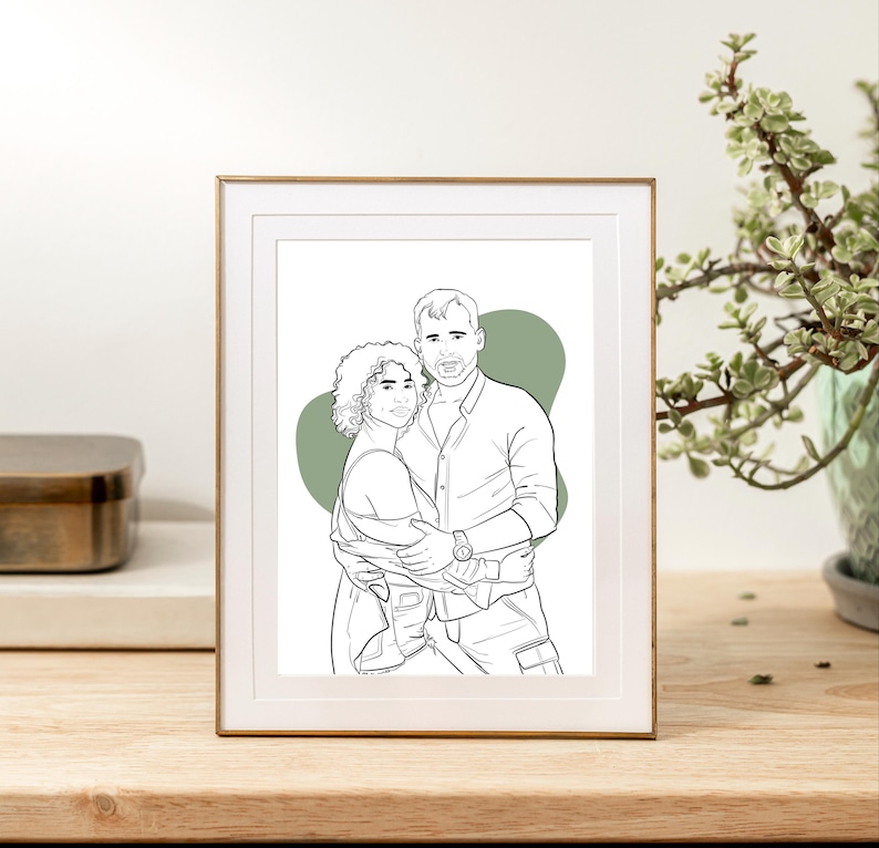 Custom Best Friend Line Drawing, Personalized Gift for Best Friend ...