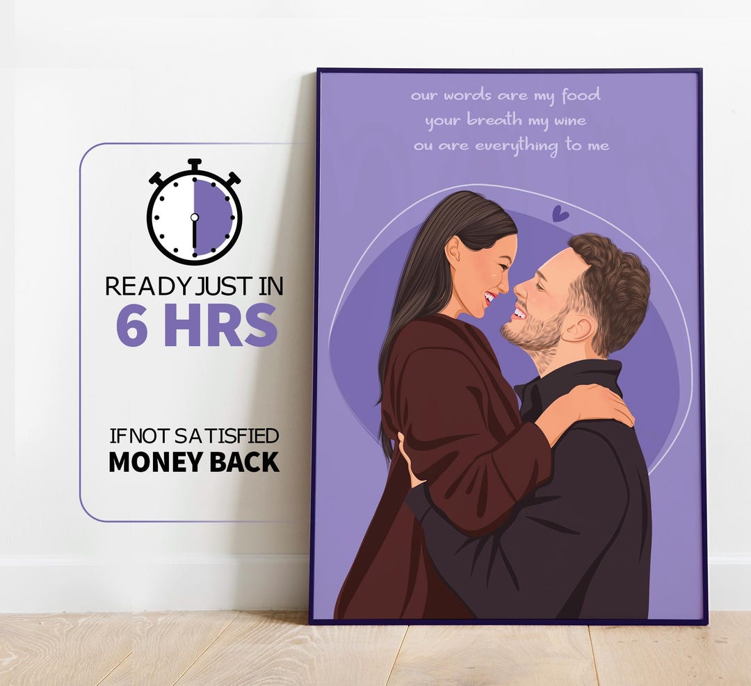 Custom Couple Painting, Engagement Illustration, Housewarming Art ...