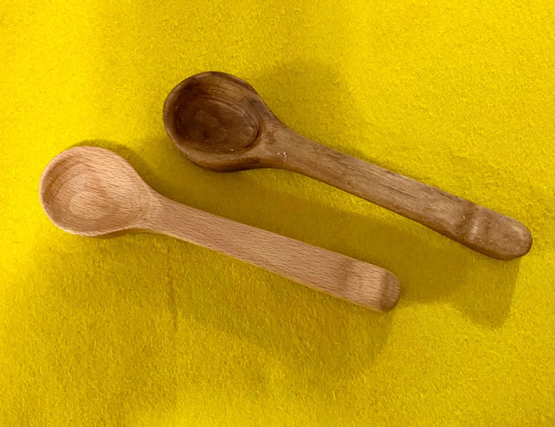 Hand Carved Set of 2 - 6" Kitchen Utility Spoon Mixed Lot. - Etsy