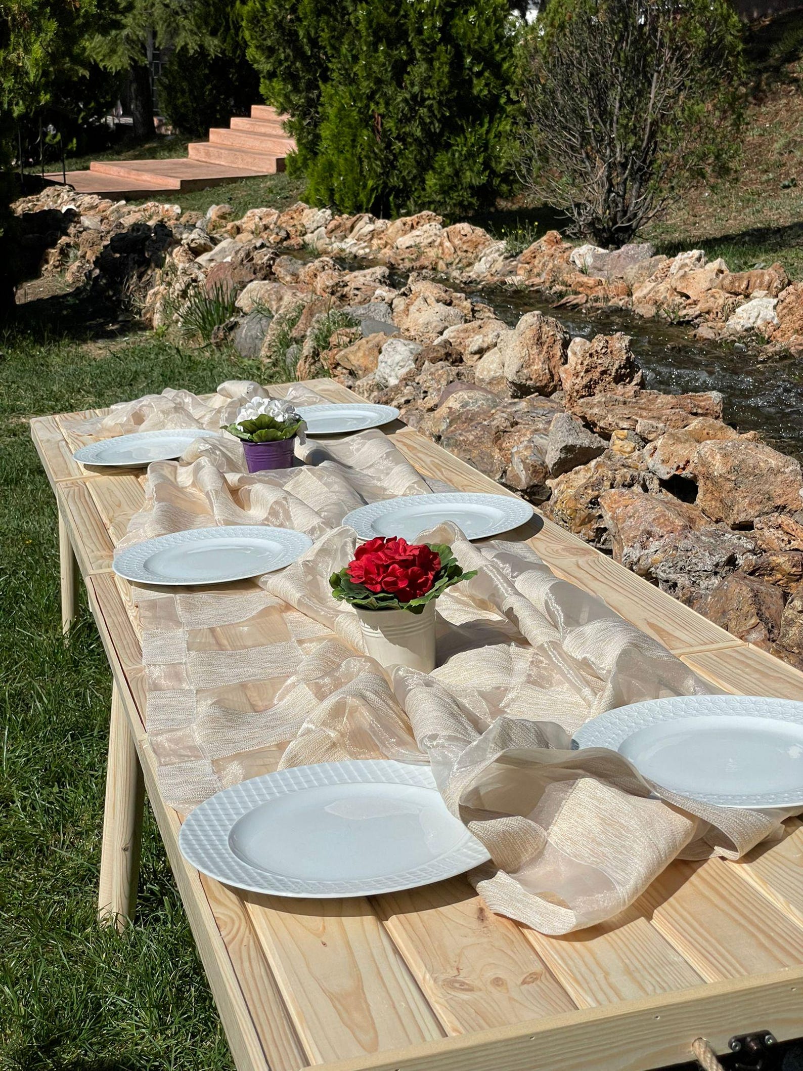 Foldable Wood Picnic Table: Low Table for Parties & Baby Showers - Etsy