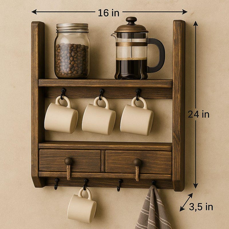 Vintage Coffee Cup Shelf - Etsy UK