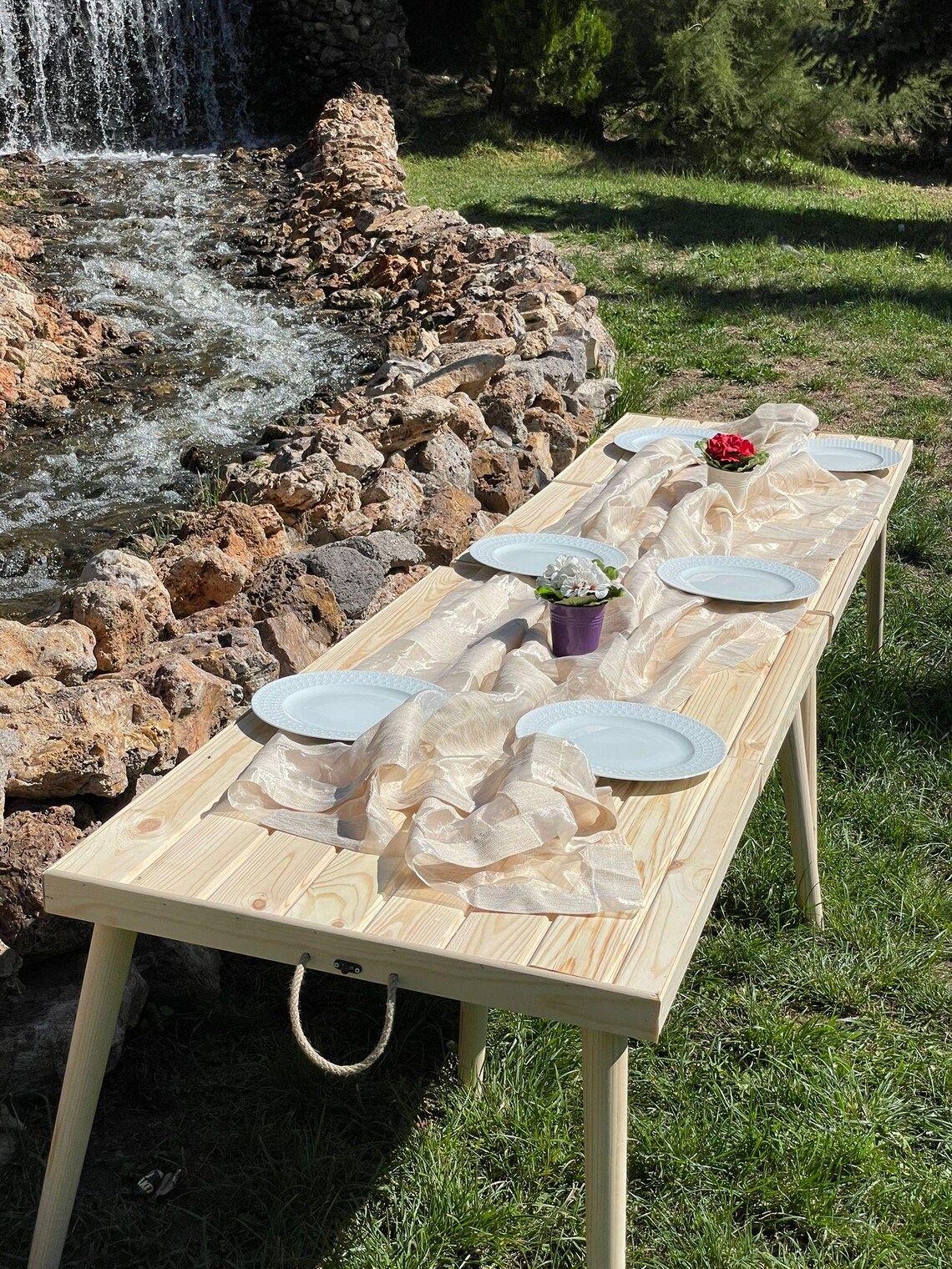 Foldable Wood Picnic Table: Low Table for Parties & Baby Showers - Etsy