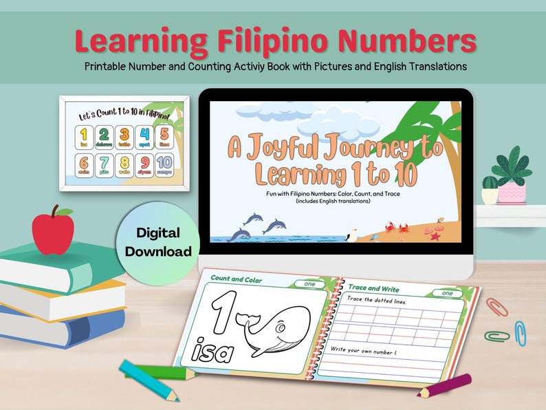 Printable Filipino Numbers Learning Pack for Kids Tracing, Counting ...