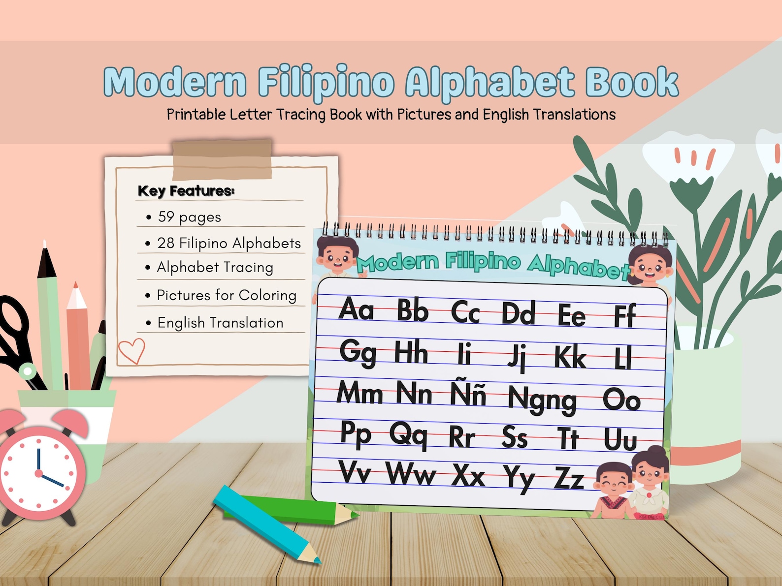 Printable Filipino Alphabet Coloring Book for Toddlers and Kids Learn ...