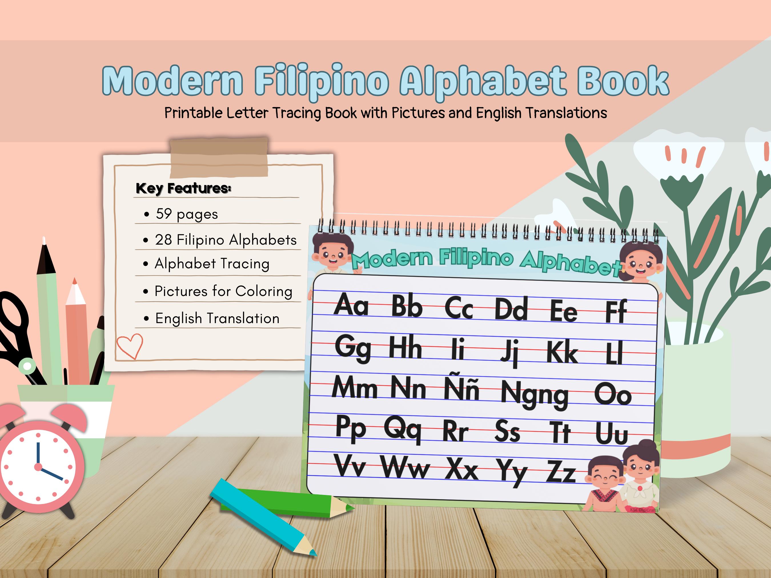 Printable Filipino Alphabet Coloring Book for Toddlers and Kids Learn ...