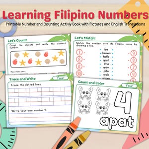Printable Filipino Numbers Learning Pack for Kids | Tracing, Counting ...