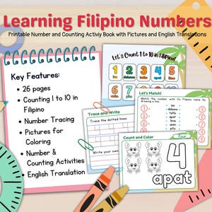 Printable Filipino Numbers Learning Pack for Kids | Tracing, Counting ...