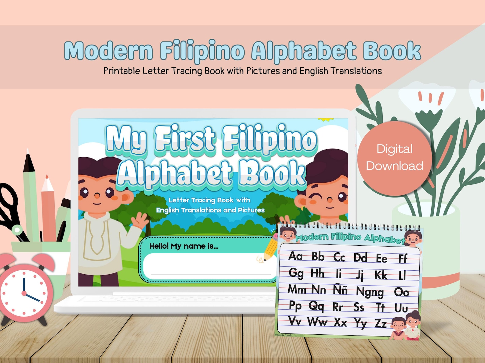 Printable Filipino Alphabet Coloring Book for Toddlers and Kids Learn ...