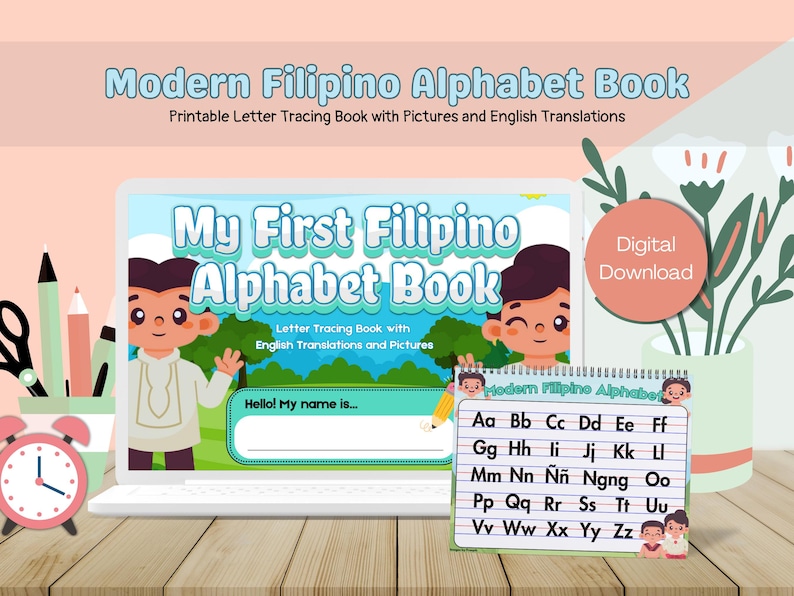 Printable Filipino Alphabet Coloring Book for Toddlers and Kids Learn ...