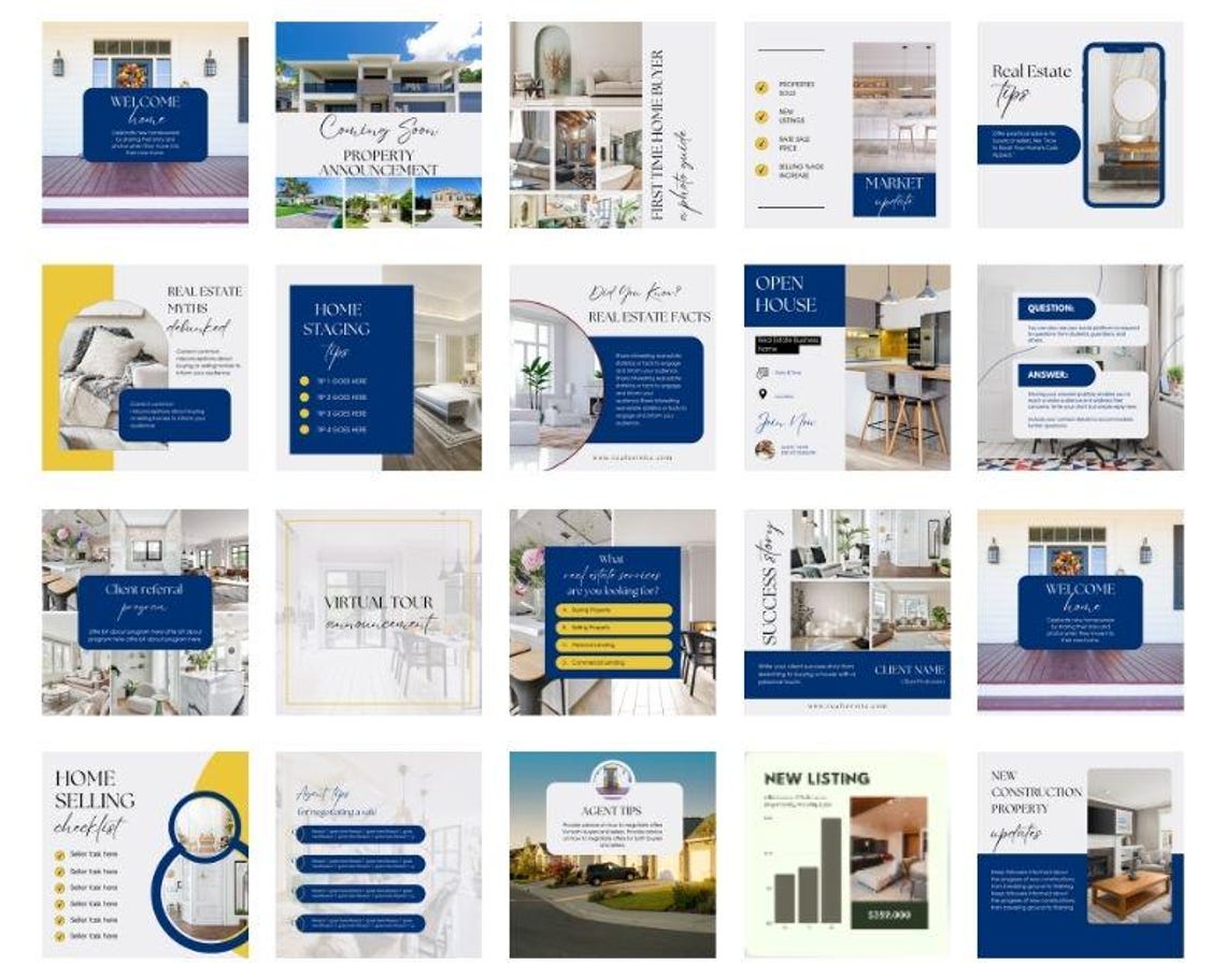 50 Original Real Estate Canva Templates | Customizable Social Media ...