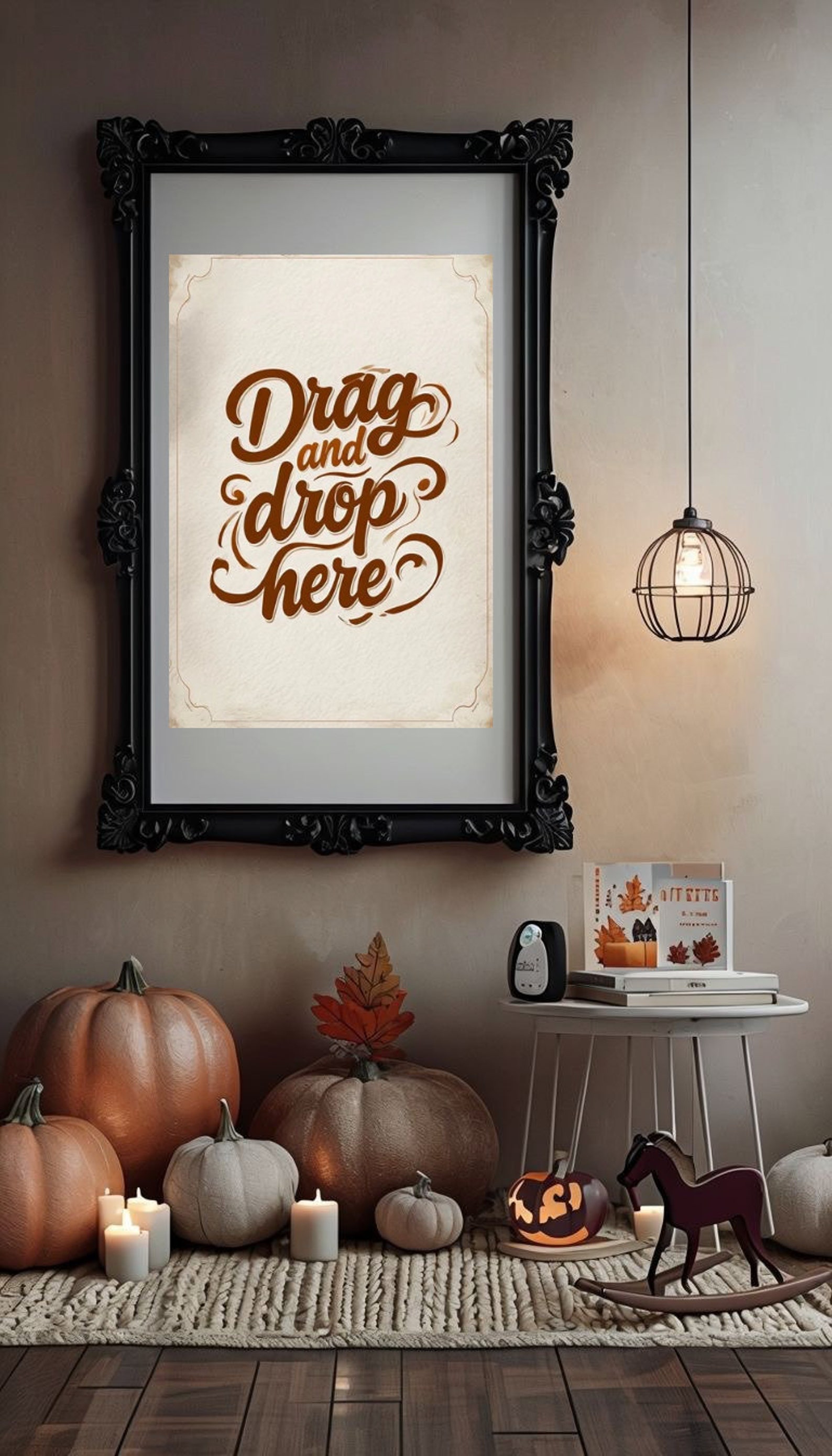 Fall Themed Drag and Drop Frame Mock up Canva Template - Etsy
