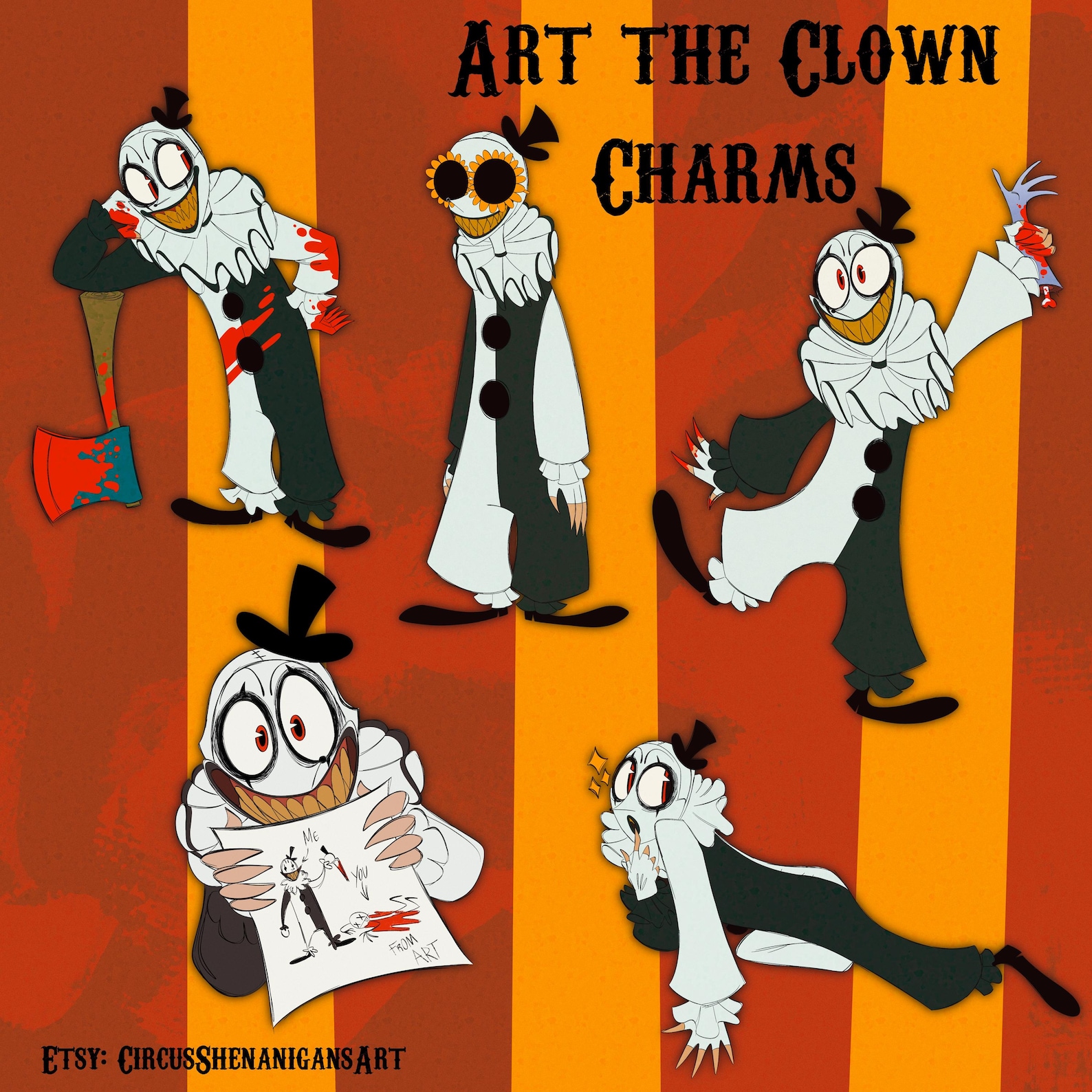 Art the Clown Charms - Etsy