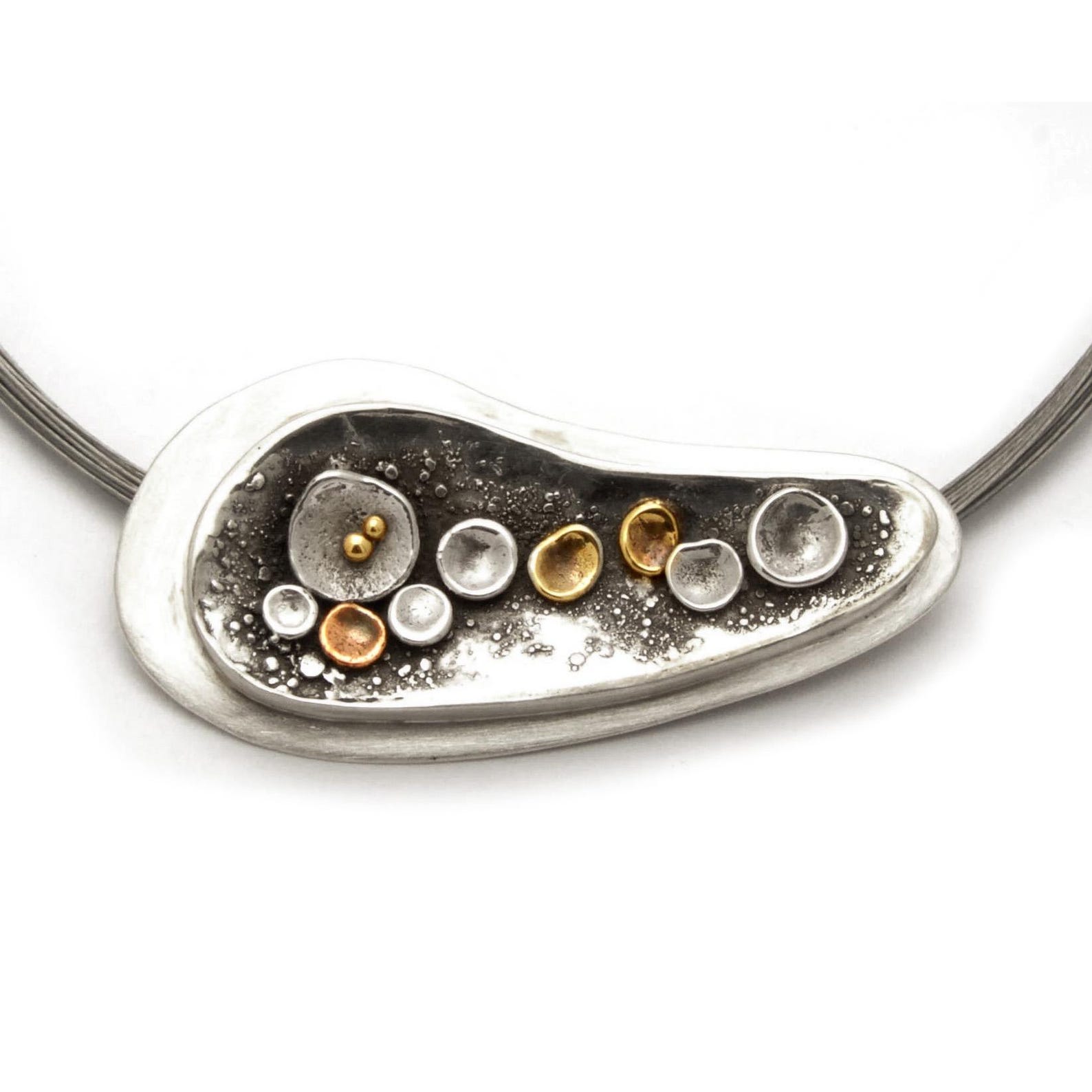 Sterling Silver Pebbles on the Beach Necklace - Handmade With Bronze ...