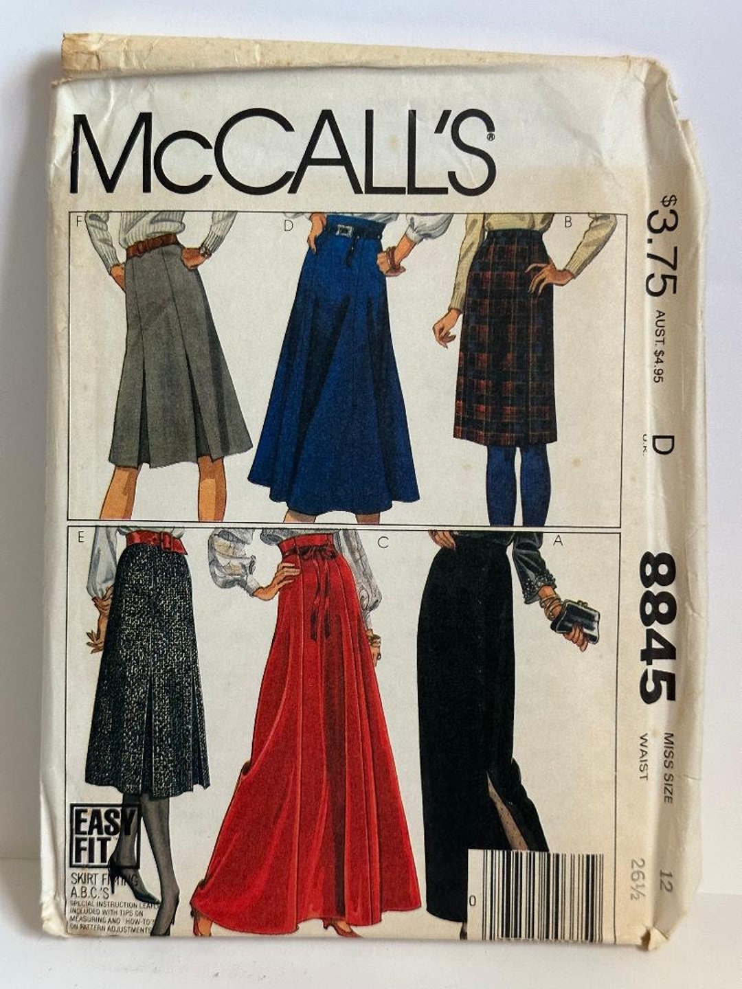 Mccall's Sewing Pattern 8845/ Vintage 1983/ Size 12, Skirts - Etsy