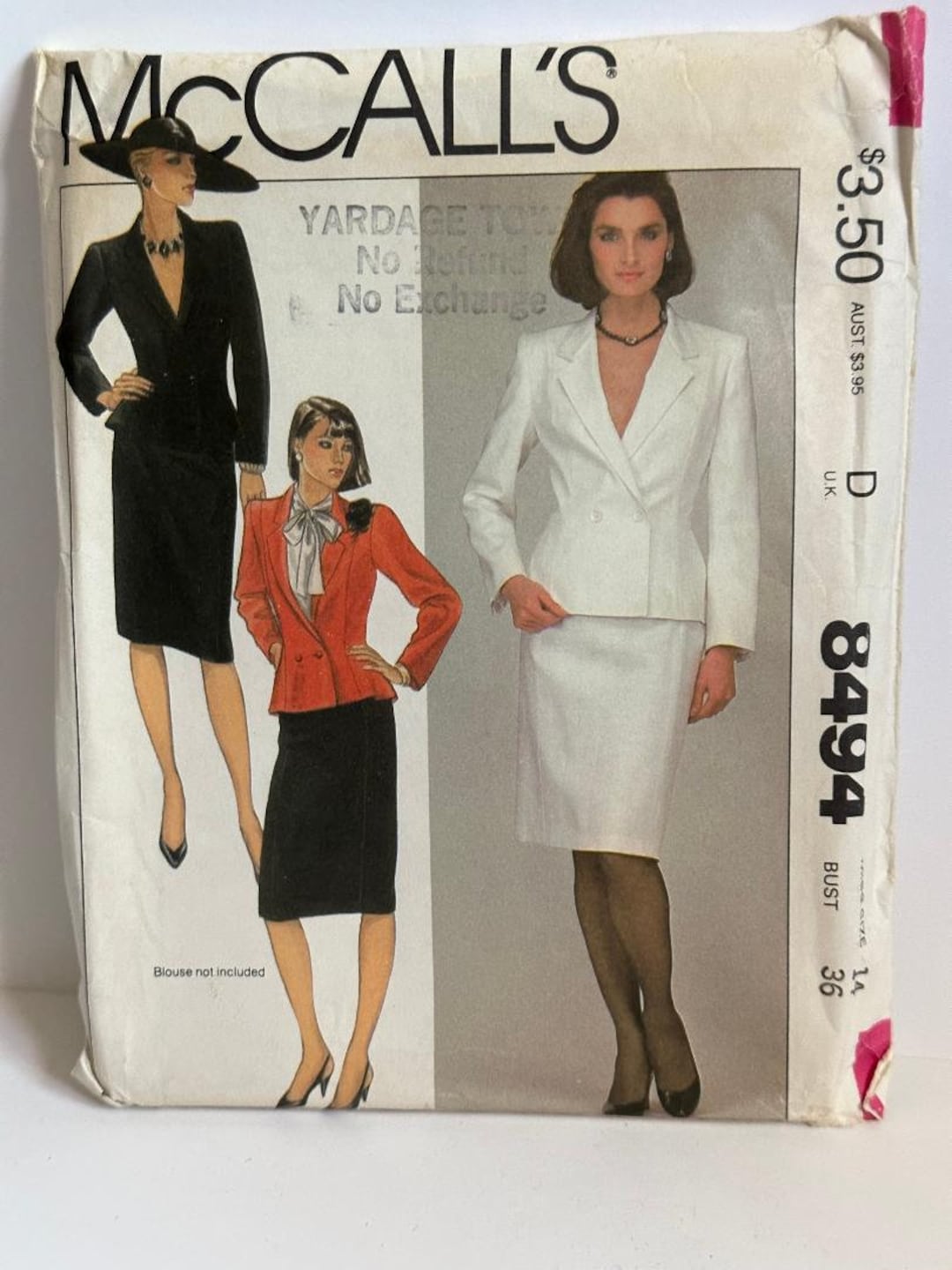 Mccall's Pattern Sewing Pattern 8494/ Vintage 1983/ - Etsy