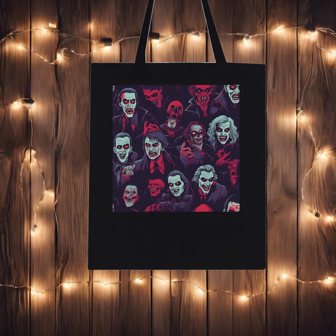 80s Horror Tote Bag - Vampire Bag, Zombie Bag, Halloween Bag, Halloween ...