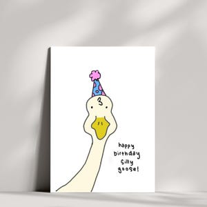 Card “happy Birthday Silly Goose” Birthday Card, Funny Birthday Card ...
