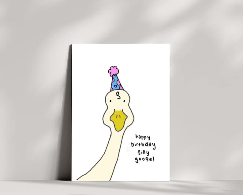Card “happy Birthday Silly Goose” Birthday Card, Funny Birthday Card ...