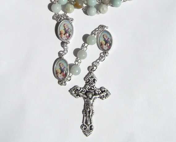Saint Ann Rainbow Amazonite Rosary | Etsy