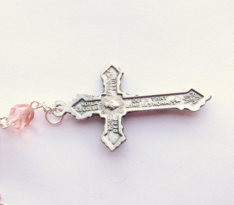 Jesus Praying Rose Peach AB Glass Bead Handmade Rosary - Etsy
