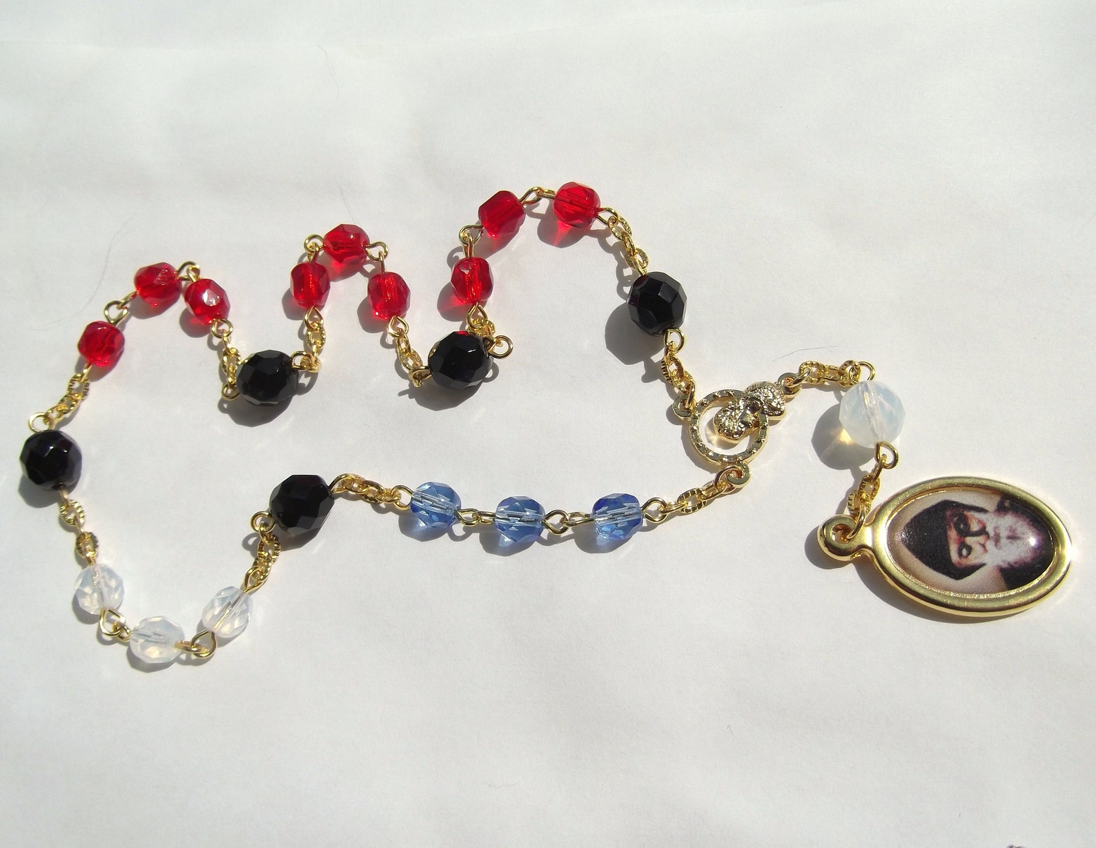 Glass Bead Gold Chaplet of Saint Charbel | Etsy