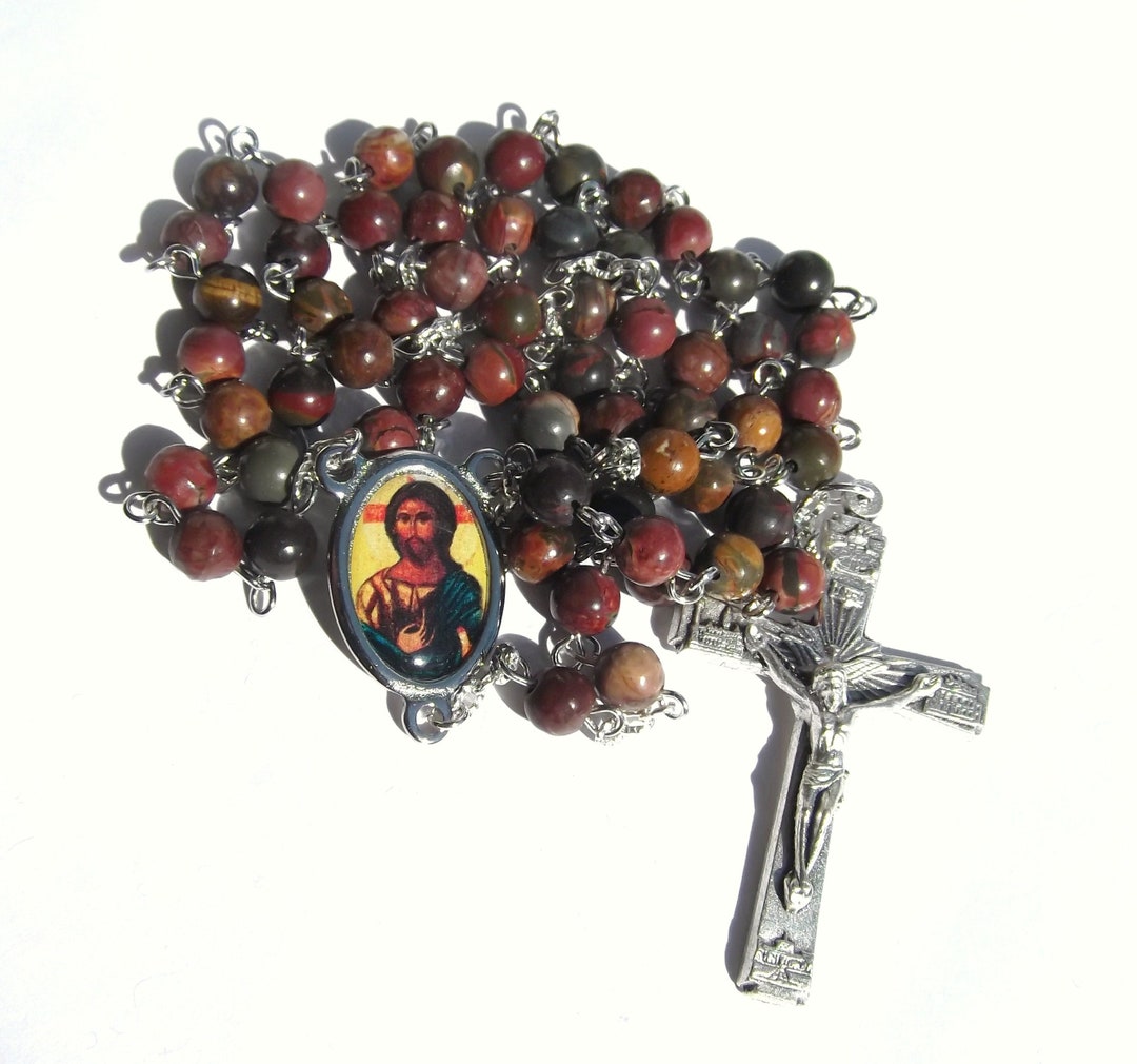 Multi Color Picasso Jasper Byzantine Style Jesus Rosary - Etsy