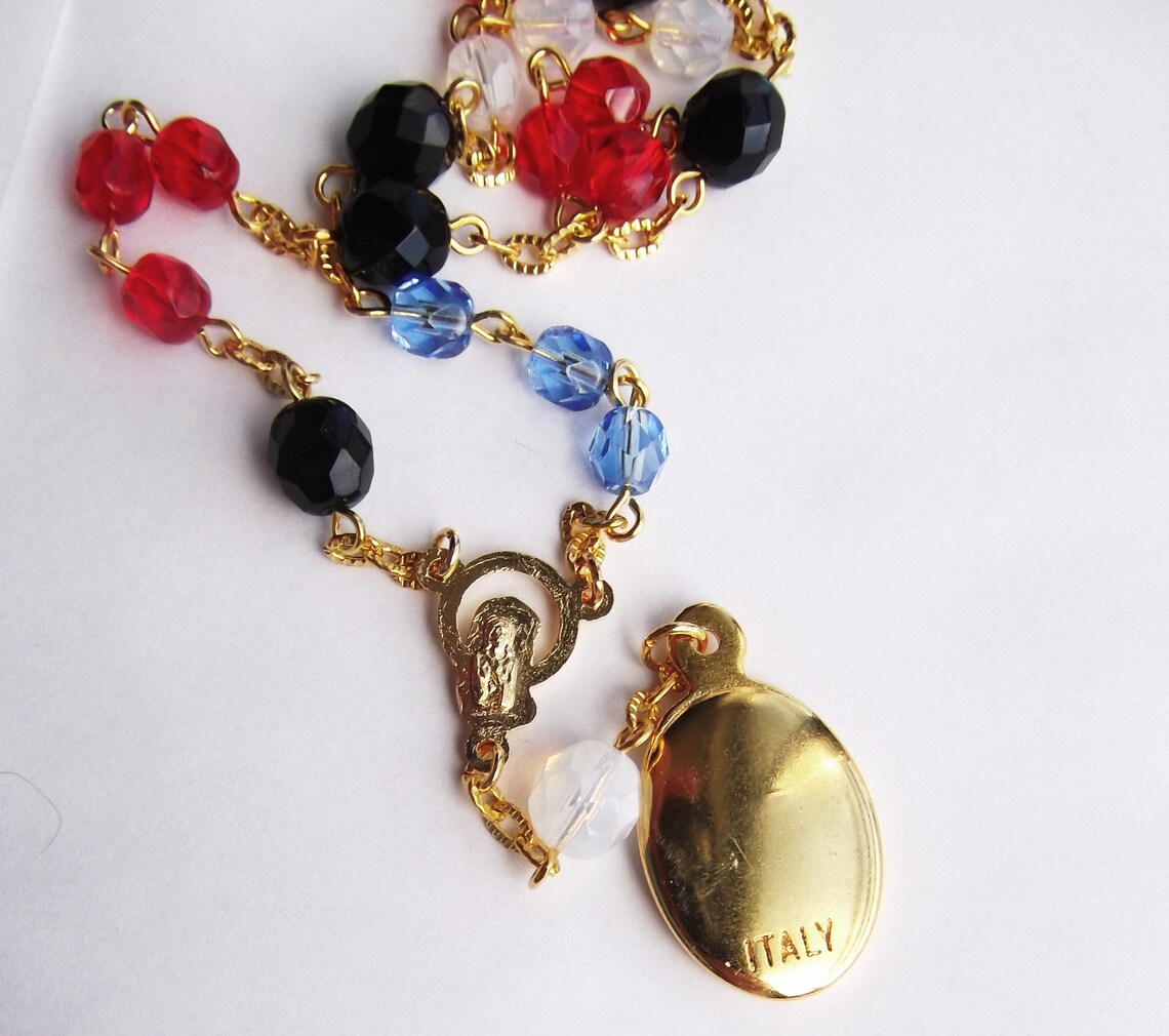 Glass Bead Gold Chaplet of Saint Charbel | Etsy