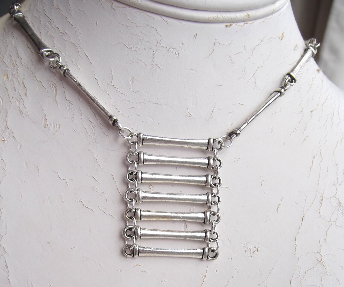 Steampunk Silver Ladder Necklace | Etsy